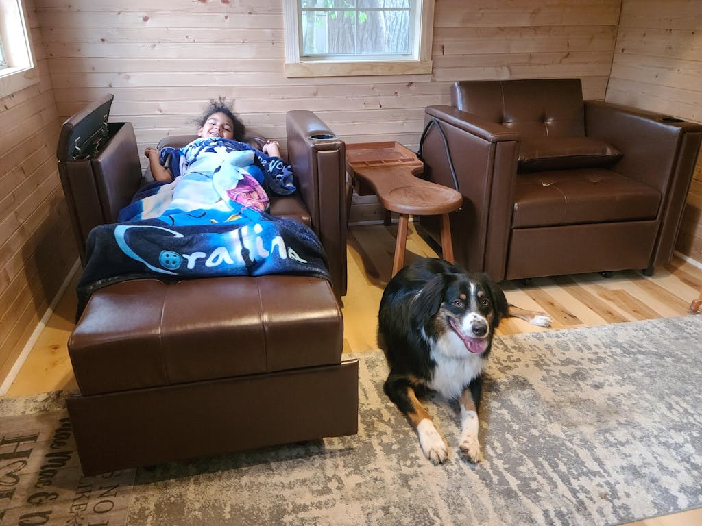 Convertible 3 in 1 Multi-Functional Chair Bed with Hidden Table