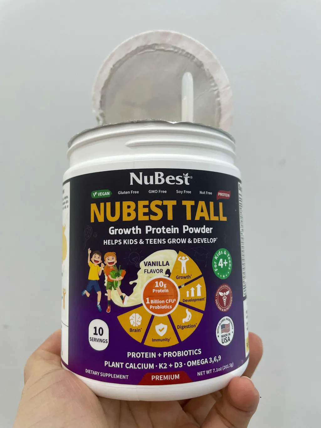 NuBest Tall Protein Vanilla Shake for Kids Ages 4+, 10 Vegan Servings ...