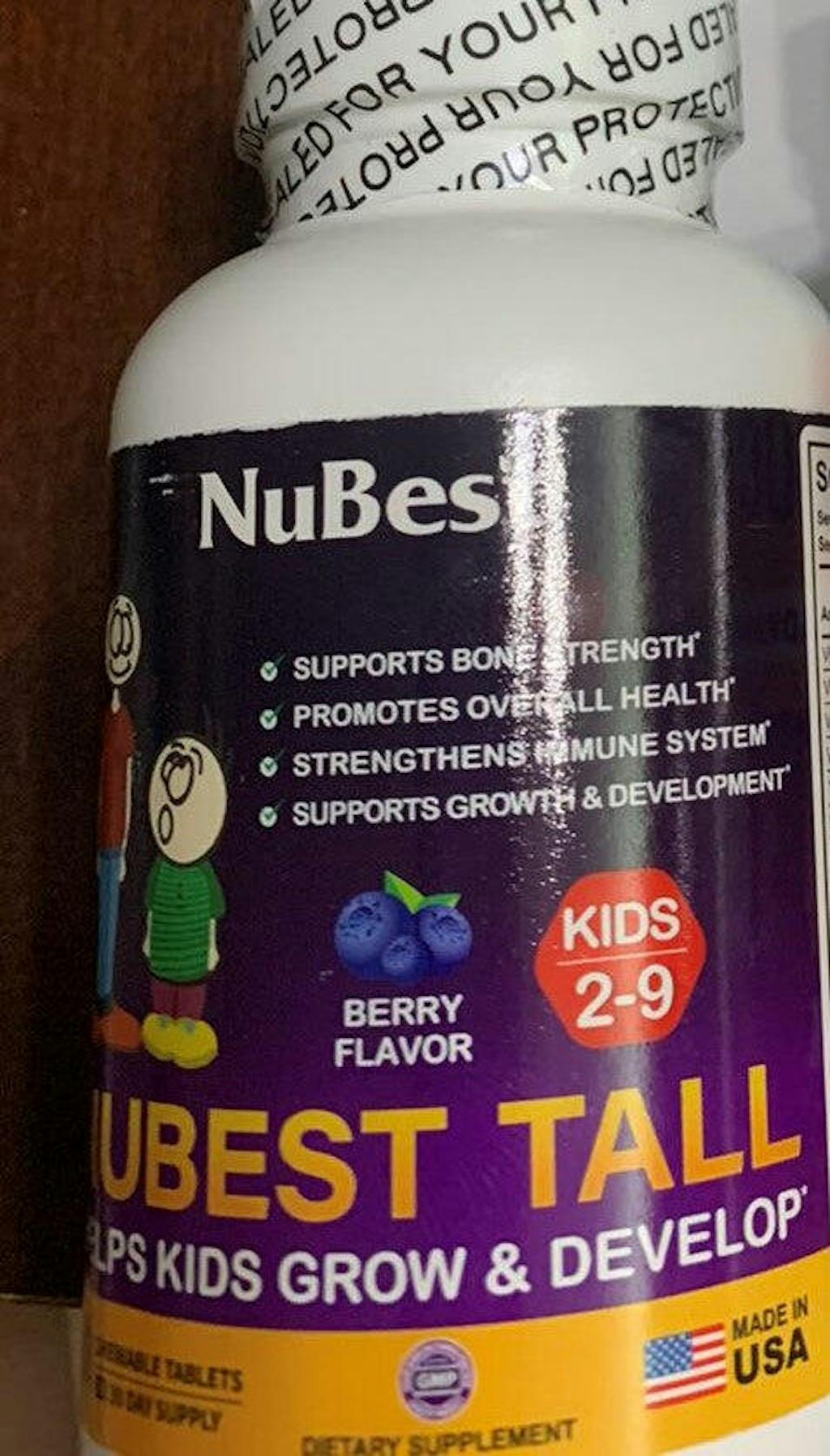 NuBest Tall Kids, Multivitamins For Kids Ages 2-9, Berry Flavor, 90 ...