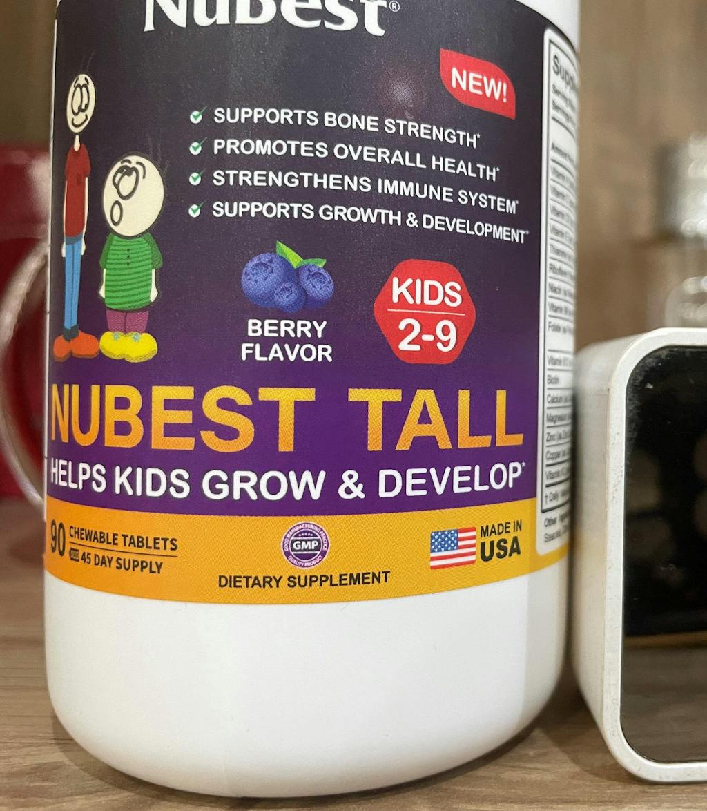 NuBest Tall Kids, Multivitamins For Kids Ages 2-9, Berry Flavor, 90 ...