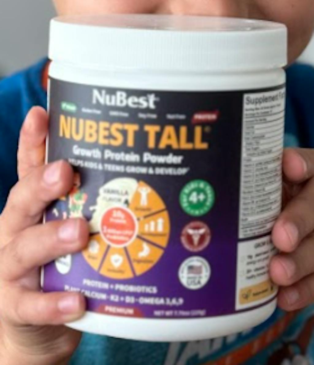 NuBest Tall Protein Vanilla Shake for Kids Ages 4+, 10 Vegan Servings