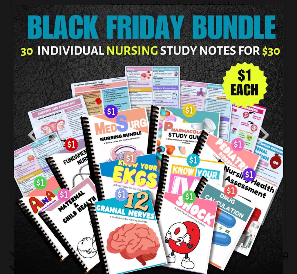 NURSING MEGA BUNDLE-ALL NOTES(Digital-PDF) – nursebossstore
