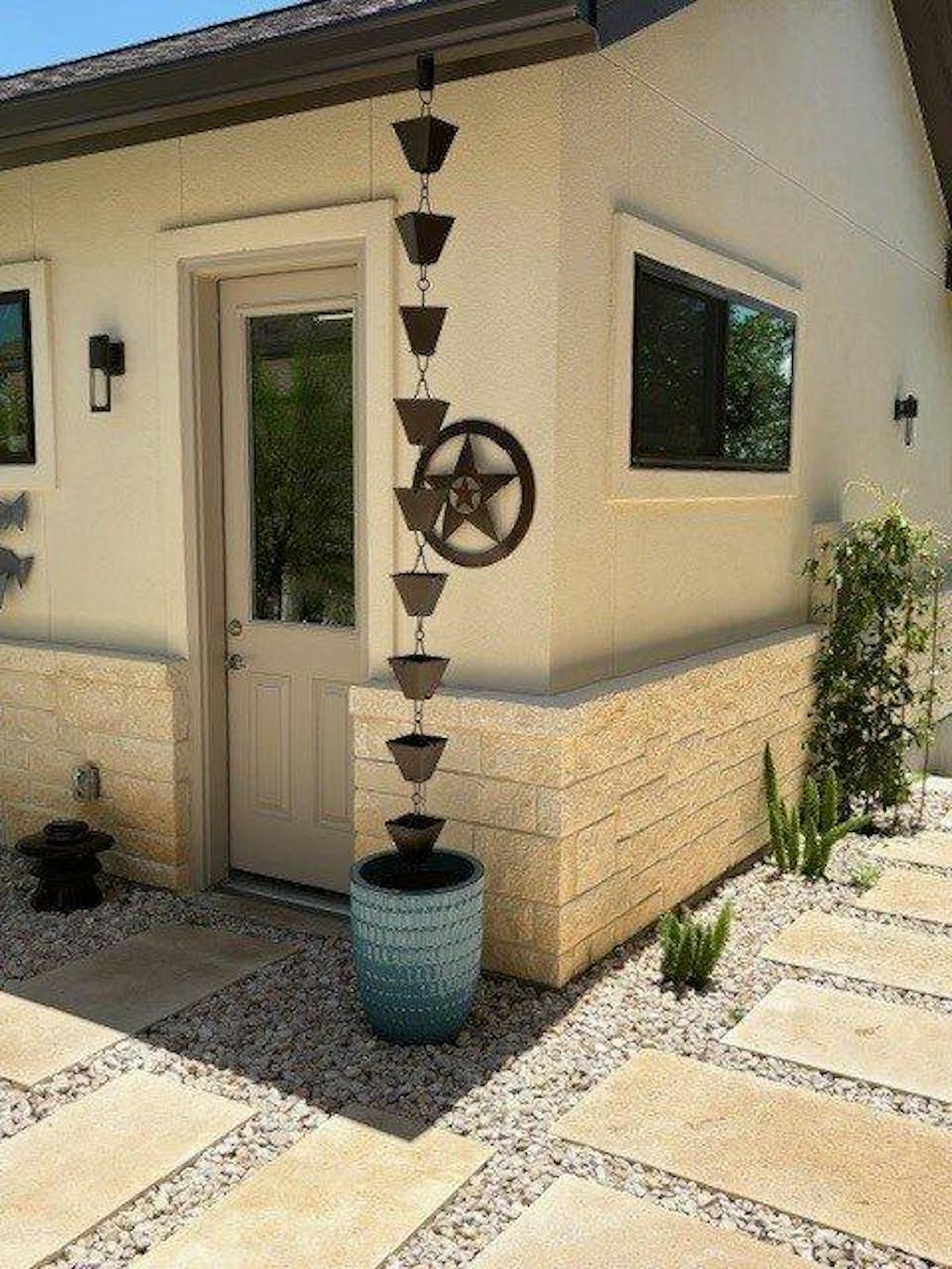 Extra Large Square Cups Rain Chain | Cup Style Rain Chain – Free Shipping