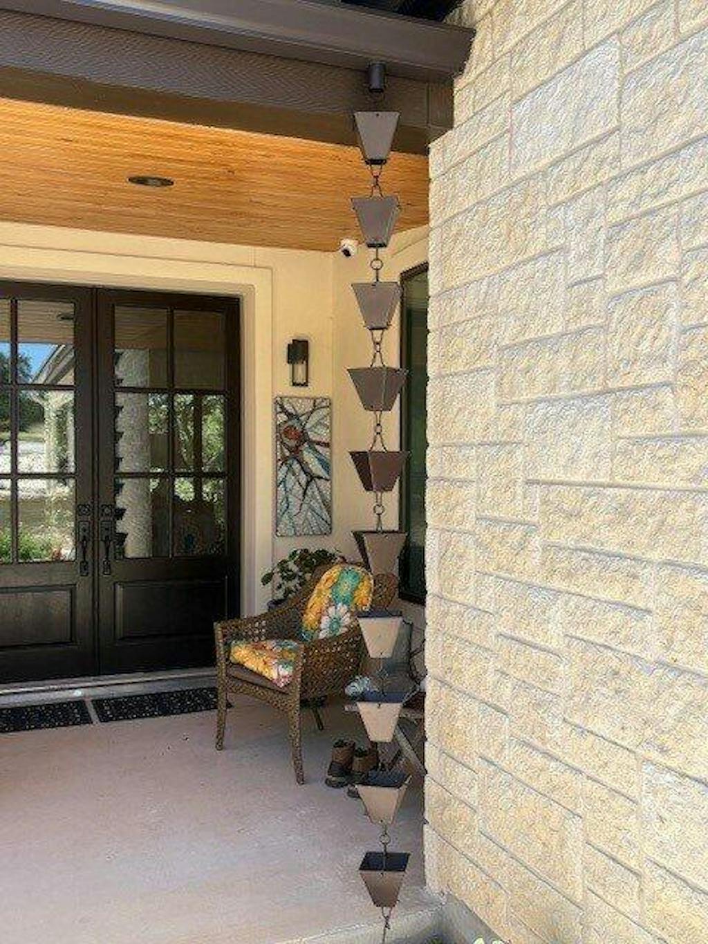 Extra Large Square Cups Rain Chain | Cup Style Rain Chain – Free Shipping