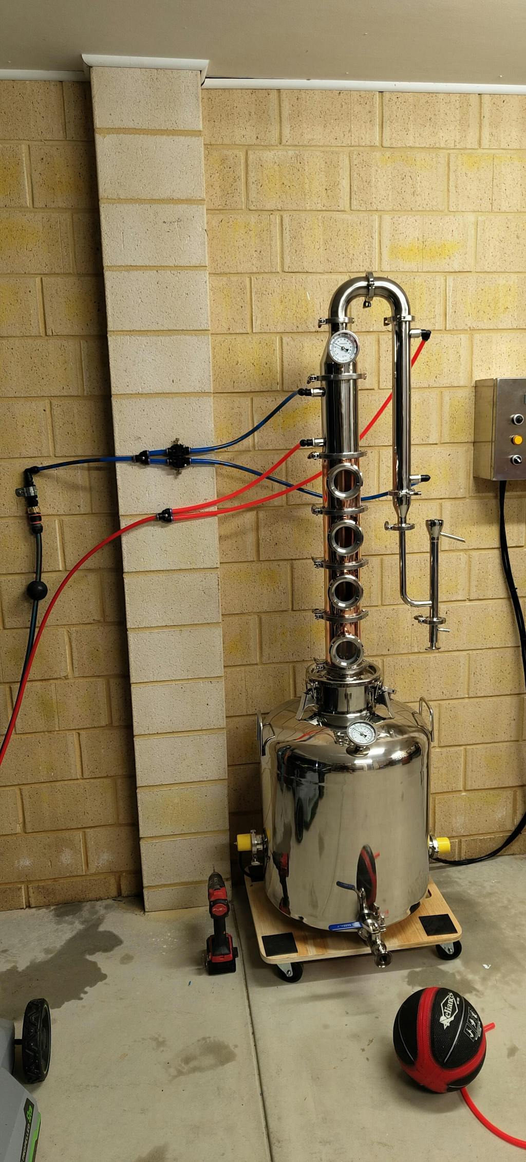 100Lt 4 inch Vodka Gin Alcohol Copper Reflux Still / Flute Column Stil ...