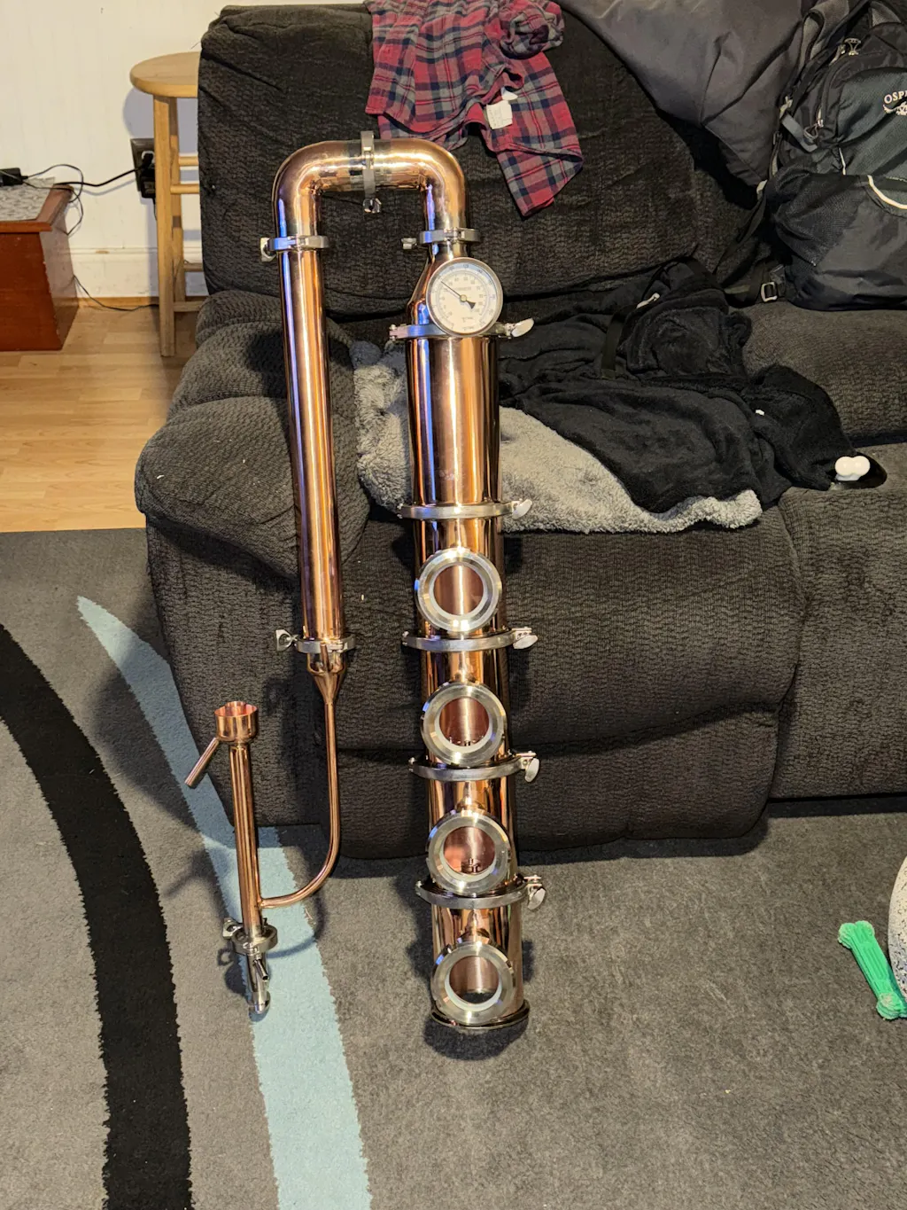 4" Modular Copper Still Flute Alcohol Distiller Distillation Column ...