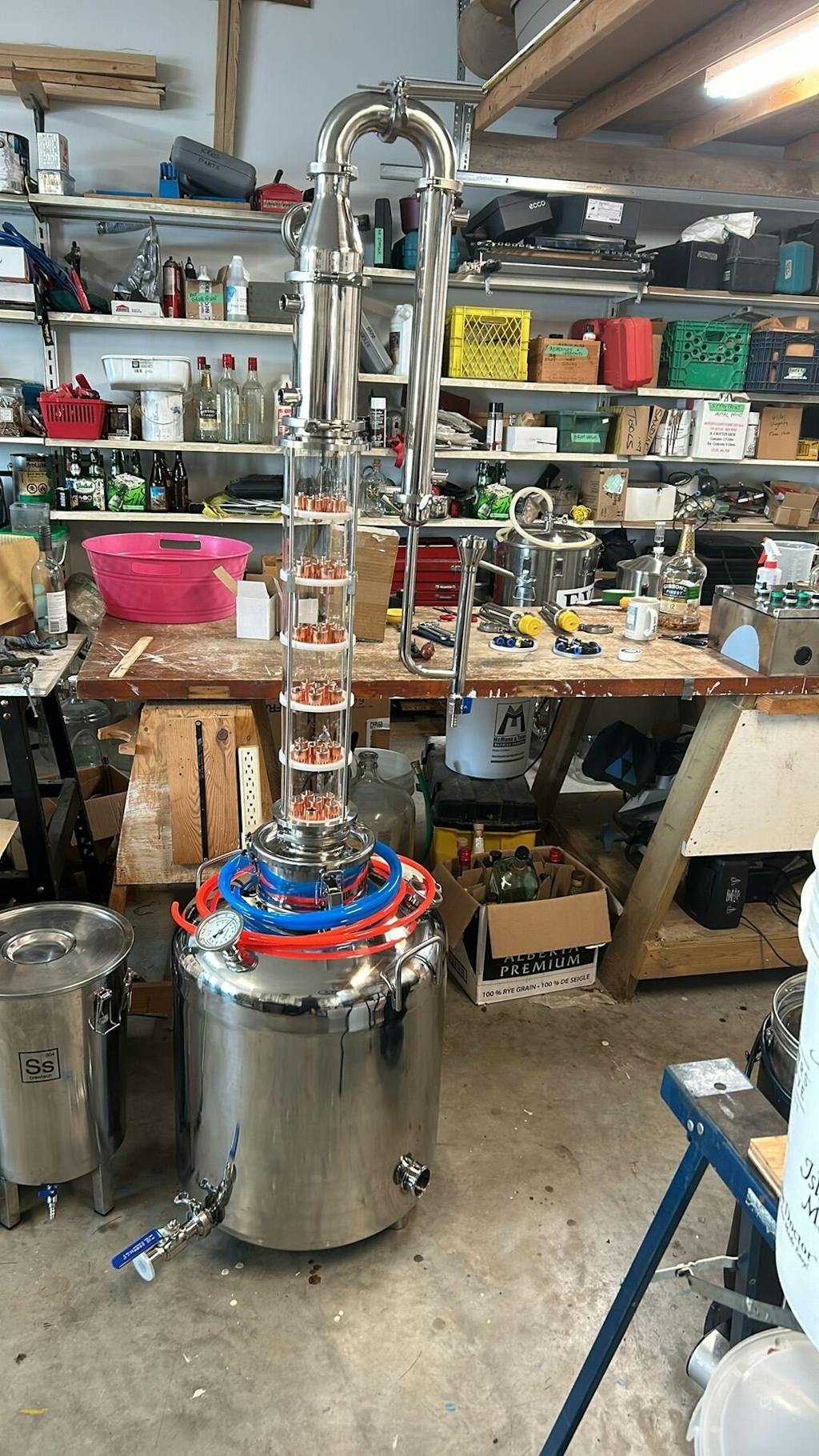 26 Gallons 4 inch 6 Plate Glass Reflux Colume Still with Controller ...