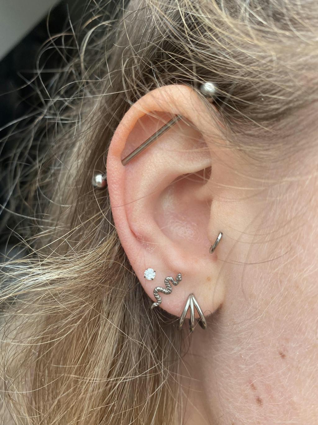 SERPENT - Piercing Titane - Obsidian Piercing