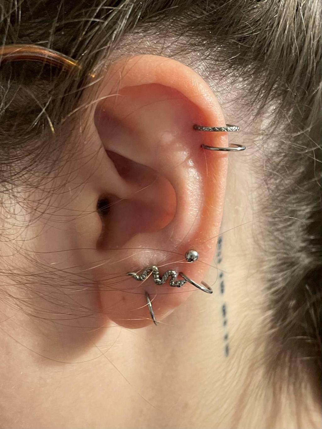 SERPENT - Piercing Titane - Obsidian Piercing