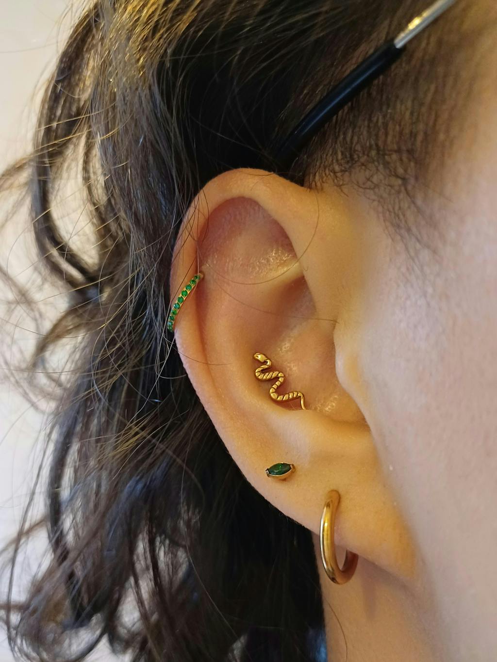 SERPENT - Piercing Titane - Obsidian Piercing