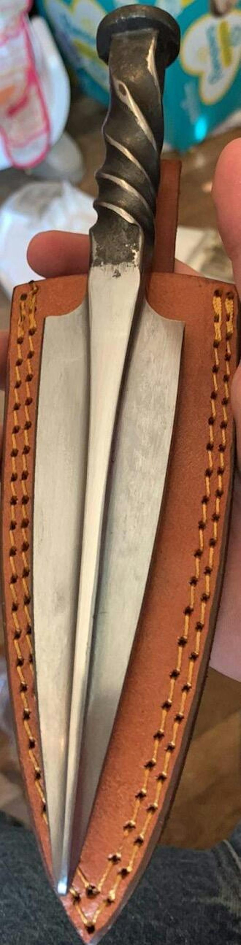 Steel Spike Athame, Heavy Twisted Steel Dagger, Ritual Knife, Occult ...