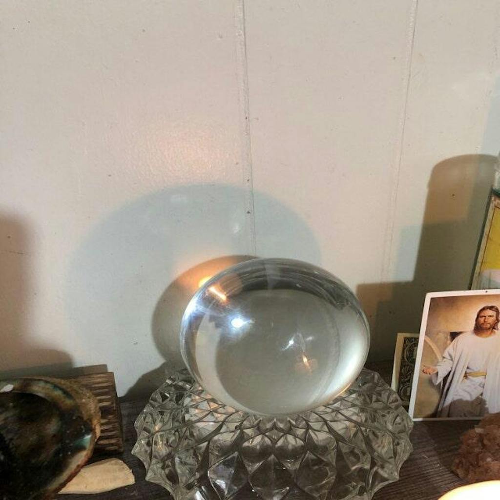 110mm Extra Large Crystal Ball, Clear Crystal Fortune Telling Ball, 4.3 ...