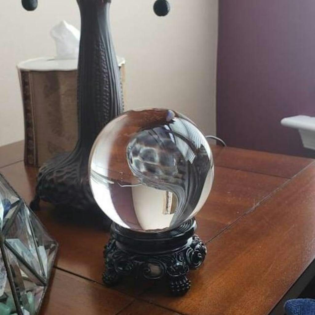 110mm Extra Large Crystal Ball, Clear Crystal Fortune Telling Ball, 4.3 ...