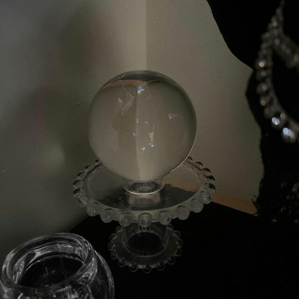 110mm Extra Large Crystal Ball, Clear Crystal Fortune Telling Ball, 4.3 ...