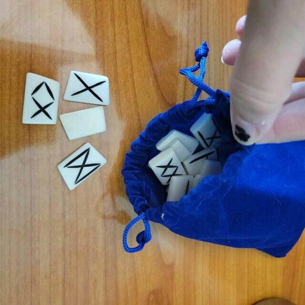 Real Bone Rune Set with Bag, Occult Items, Viking Rune, Elder Futhark ...