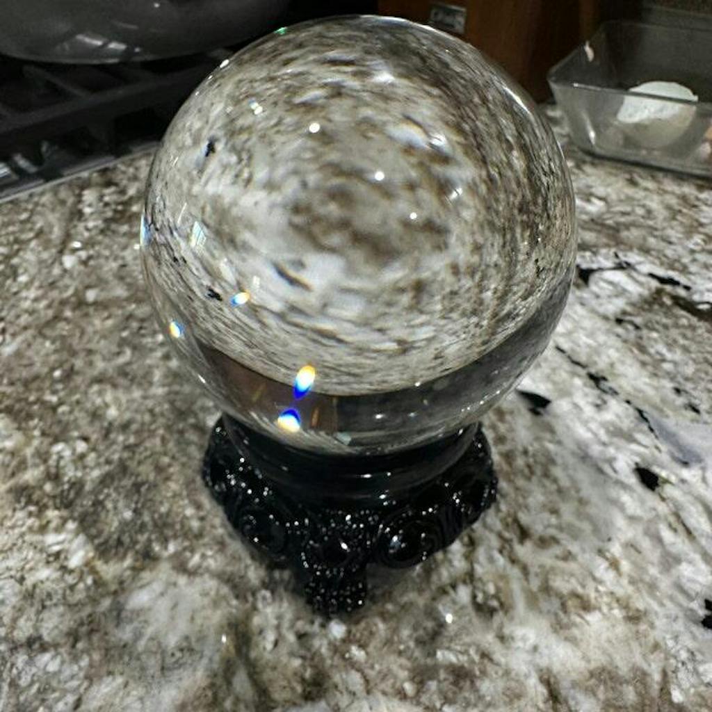 110mm Extra Large Crystal Ball, Clear Crystal Fortune Telling Ball, 4.3 ...