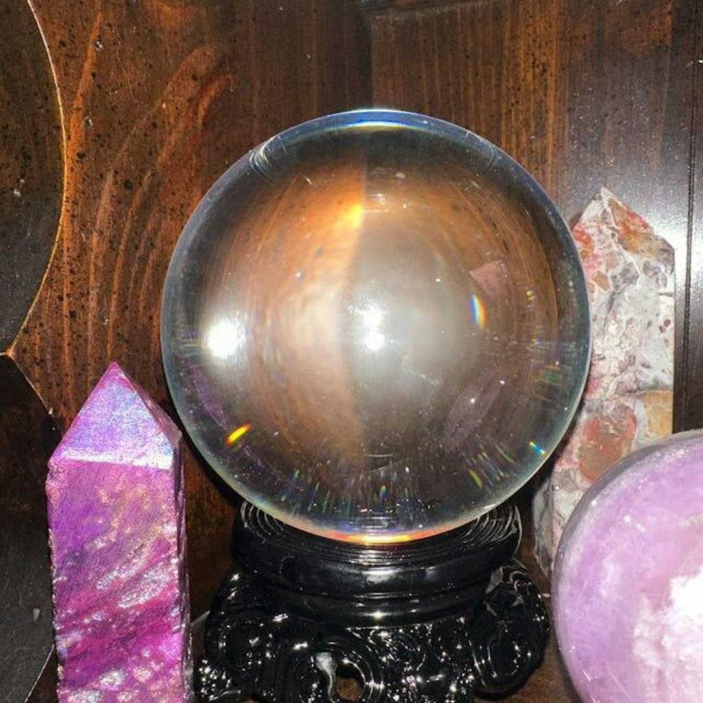 110mm Extra Large Crystal Ball, Clear Crystal Fortune Telling Ball, 4.3 ...