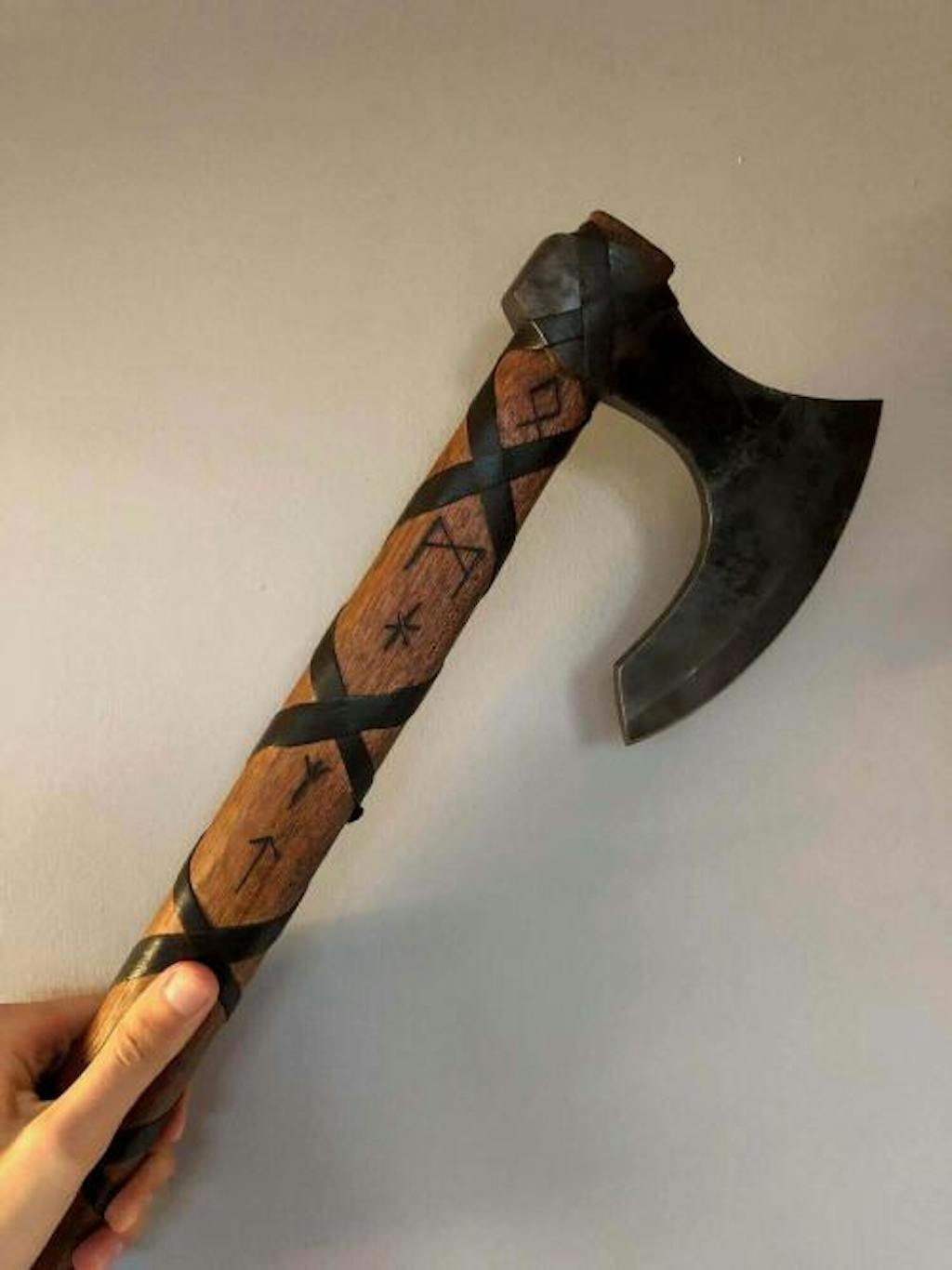 Viking Battle Axe with Engraved Runes