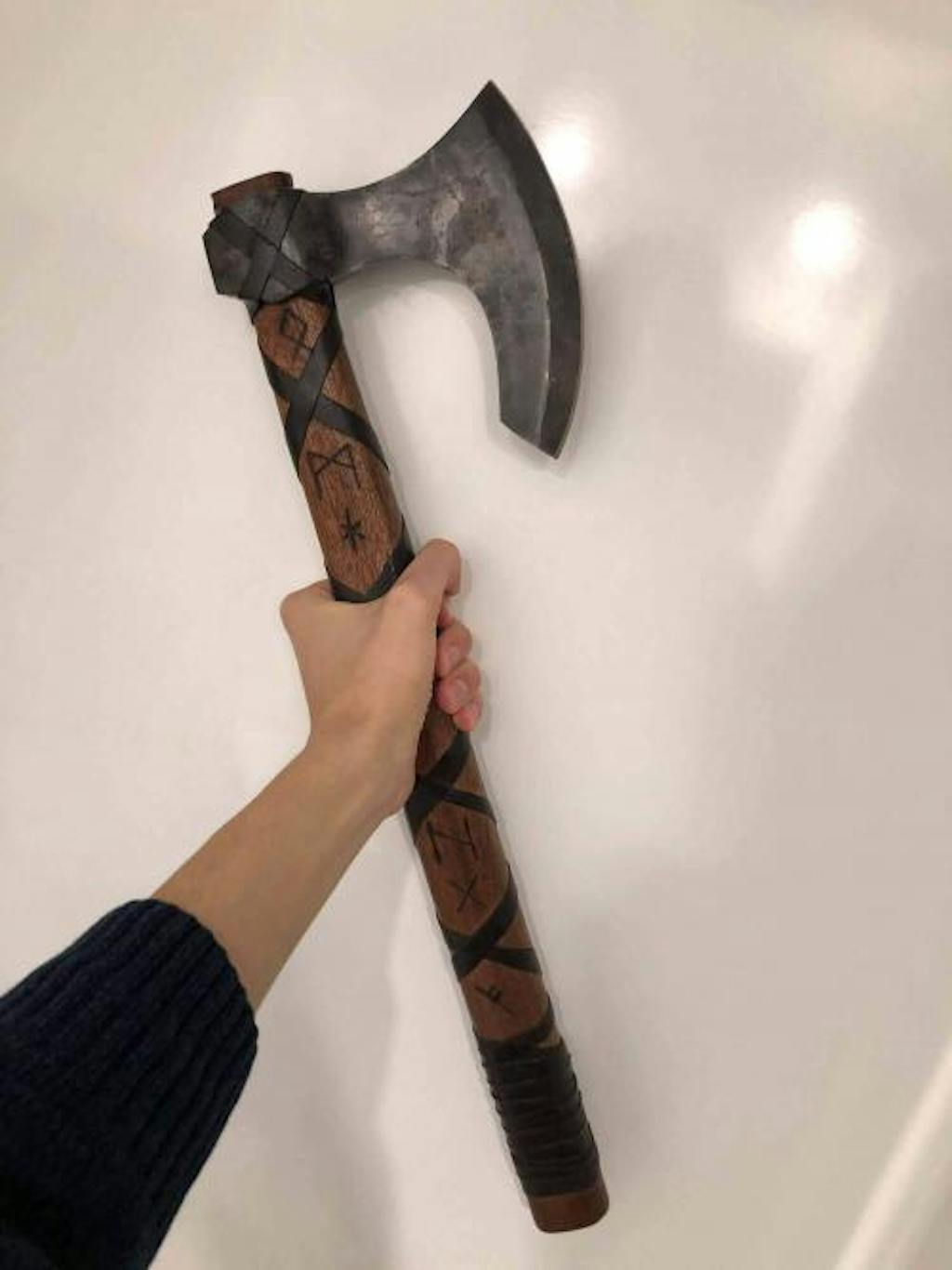 Viking Battle Axe with Engraved Runes