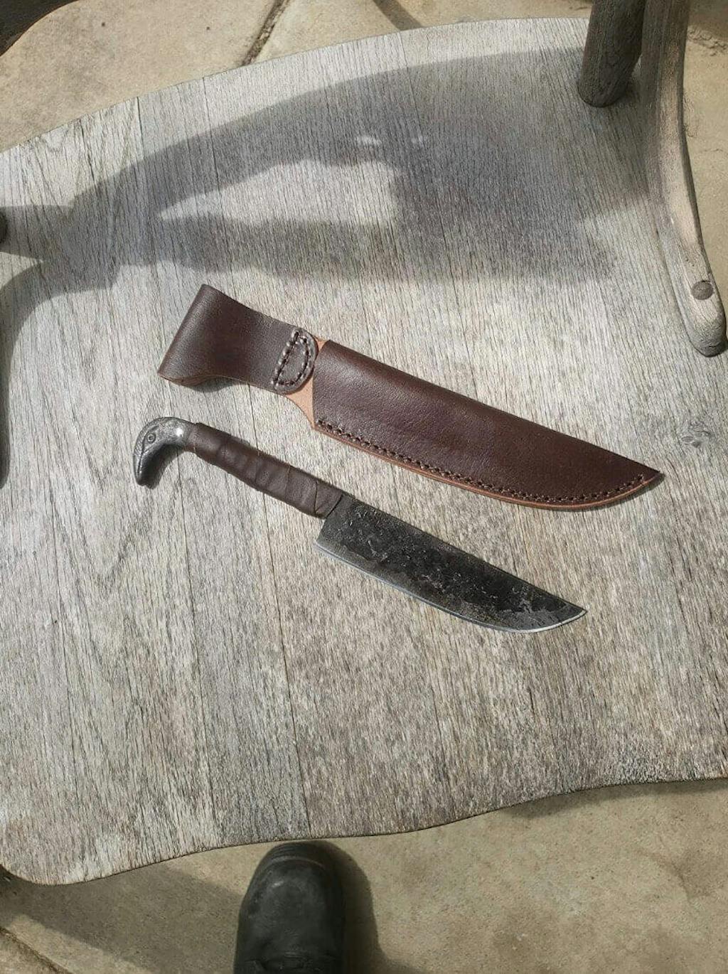 Hand-forged Viking Raven Knife