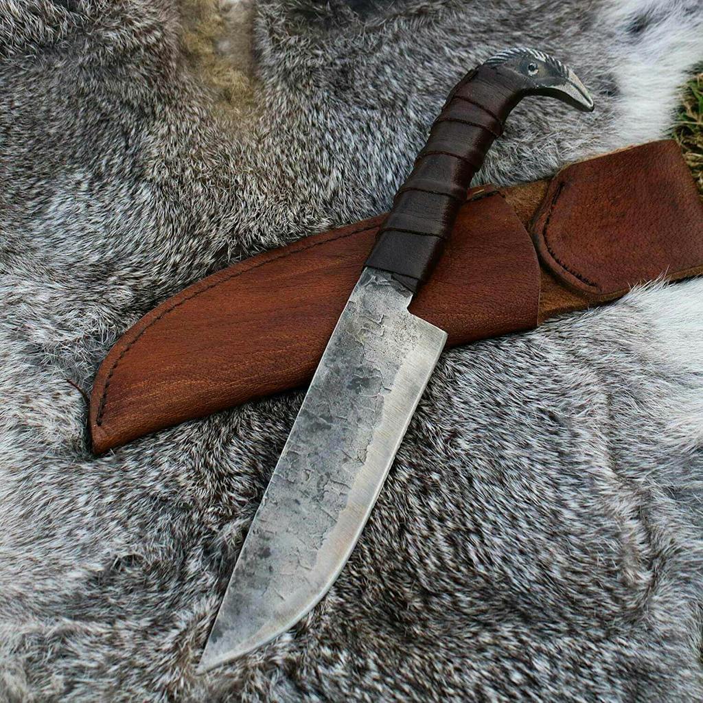 Hand-forged Viking Raven Knife
