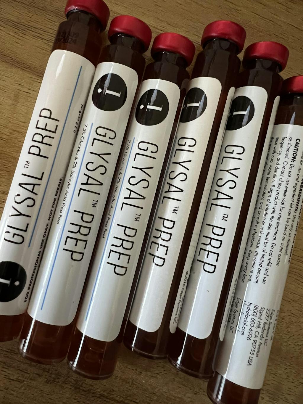 (6 Vials) Hydrafacial Glysal Prep 7.5% Glycolic & 2% Salicyclic Acid f ...