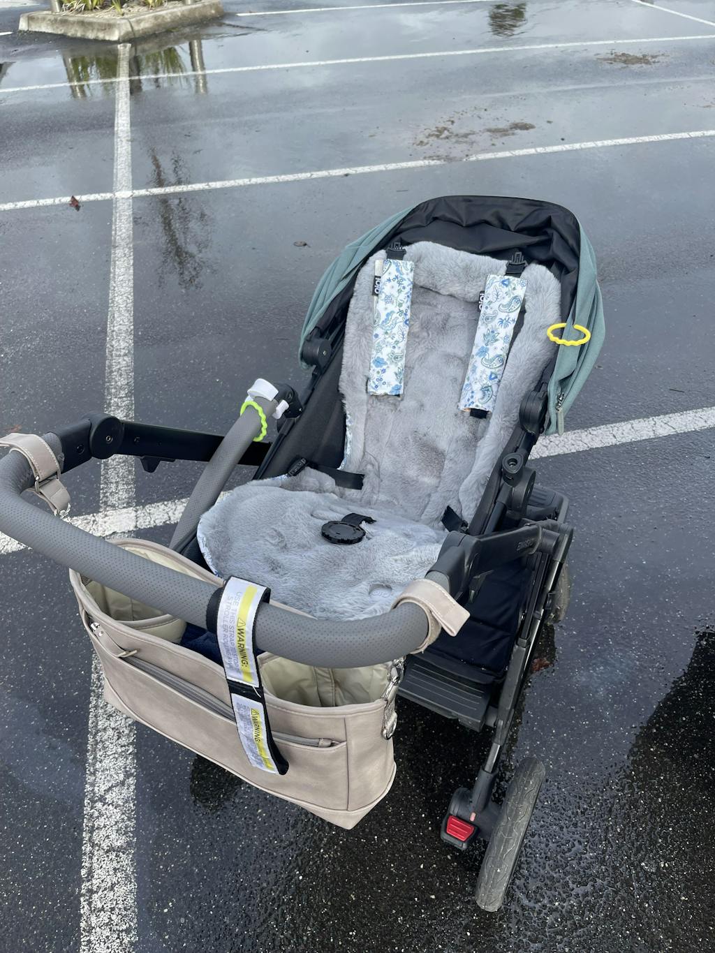 Tan Faux Leather Pram Caddy — OiOi