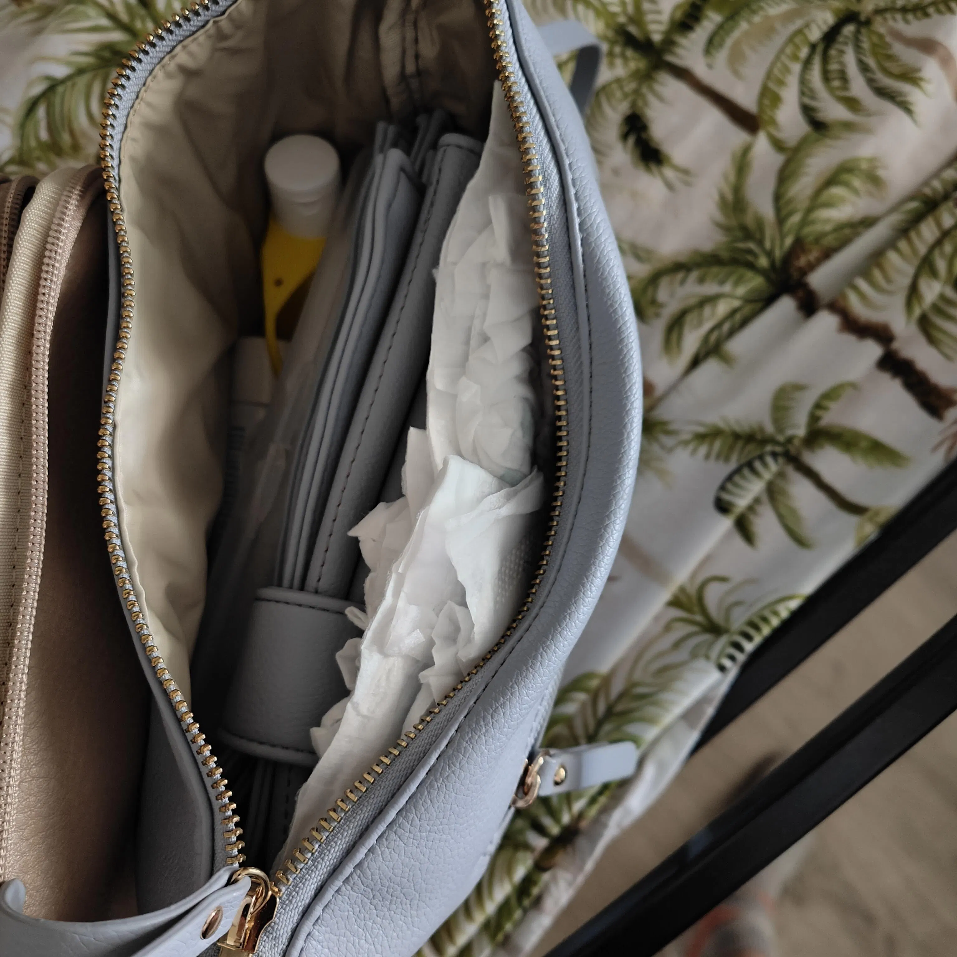 Faux Leather Nappy Changing Pouch - Chestnut Brown — OiOi