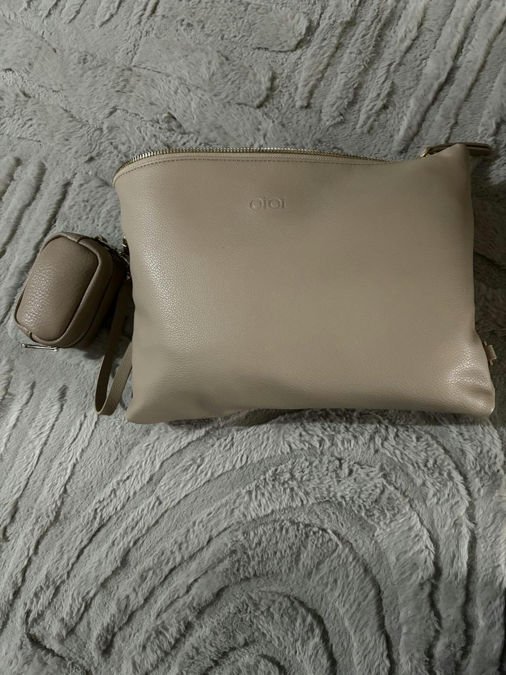Faux Leather Nappy Changing Pouch - Chestnut Brown — OiOi