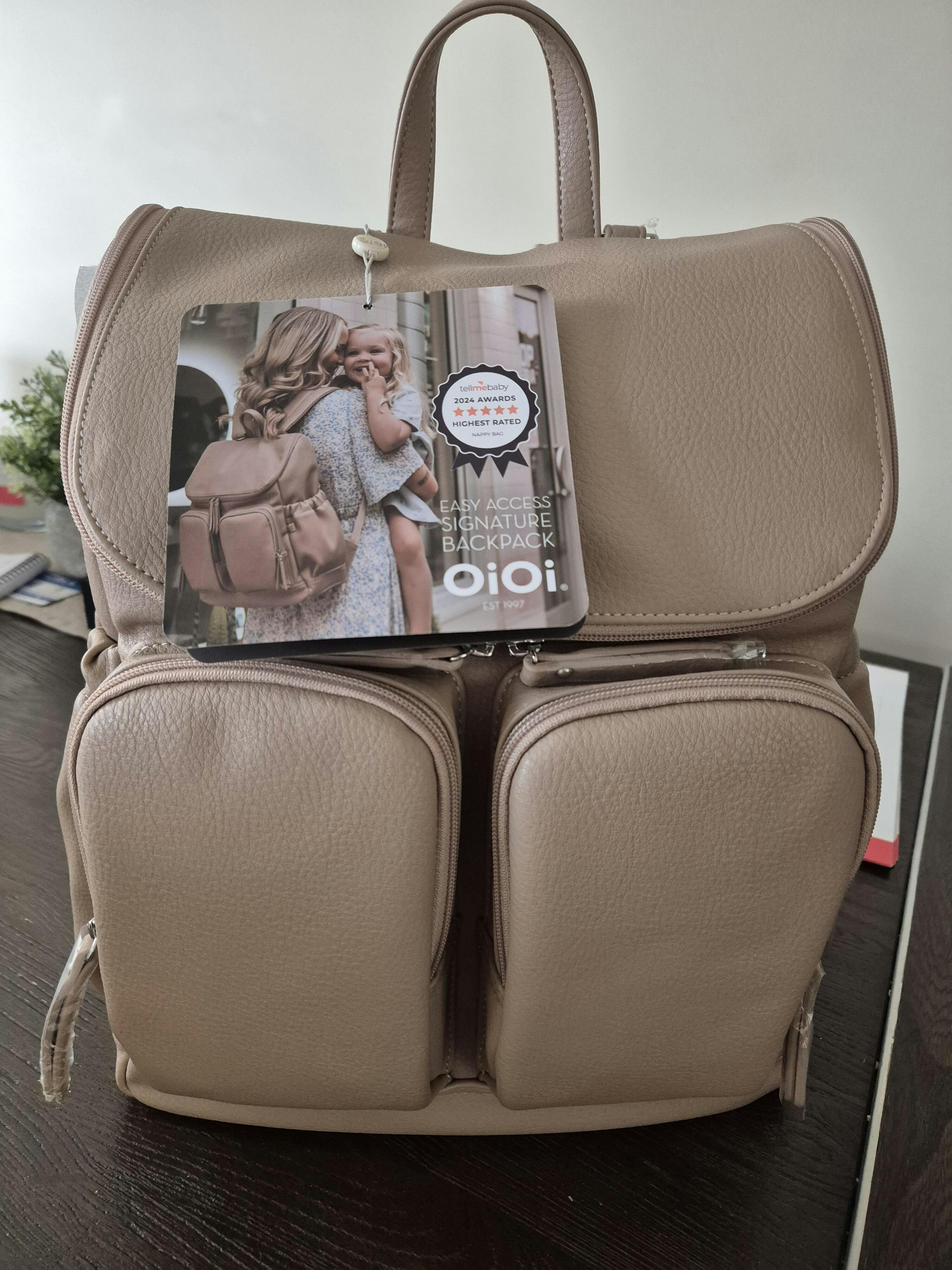 Black Nappy Backpack - Faux Leather — OiOi