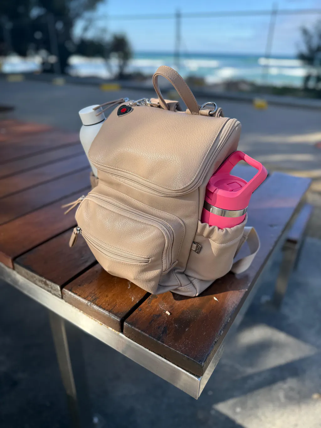 Mini Signature Backpack - Oat Vegan Leather — OiOi