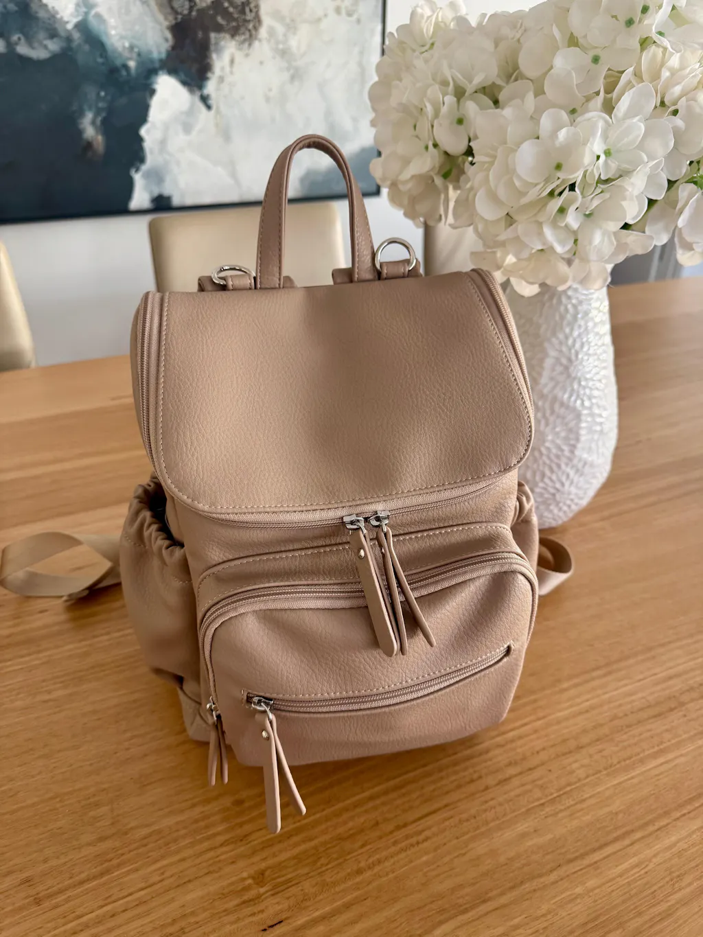 Mini Signature Backpack - Oat Vegan Leather — OiOi