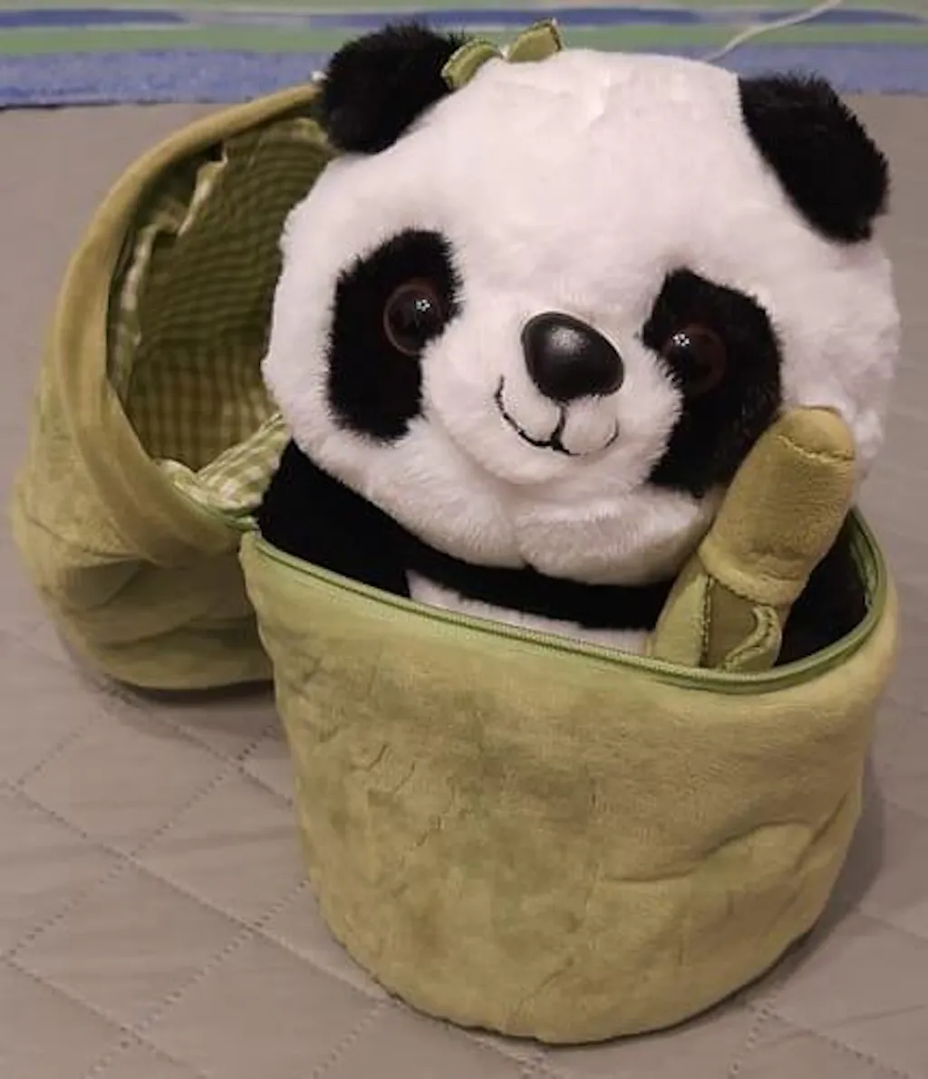 Adorable Panda Plushie Inside Bamboo | Soft and Huggable Toy | omgkawaii