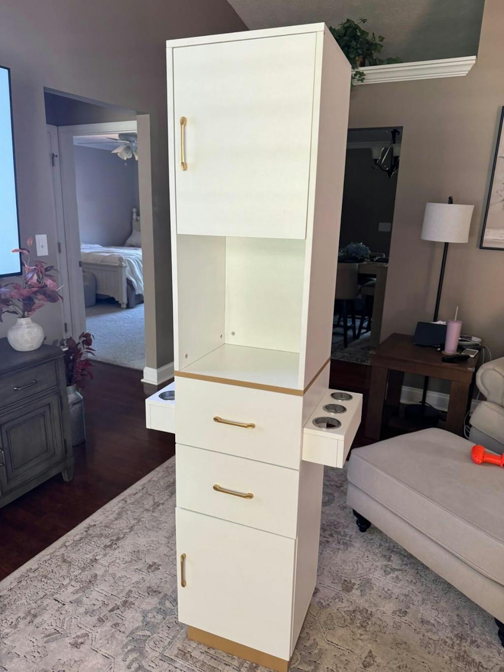 OmySalon HSC-24 Barber Storage Station Cabinet w/2 Drawers 2 Storage C