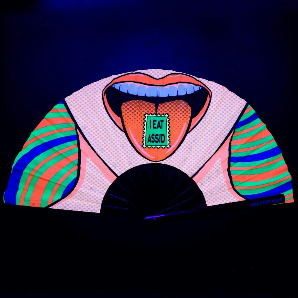 House X Techno Hand Fan | Festival Hand Fan - Rave Hand Fan