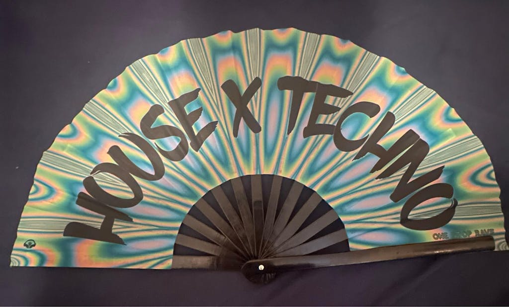 House X Techno Hand Fan | Festival Hand Fan - Rave Hand Fan