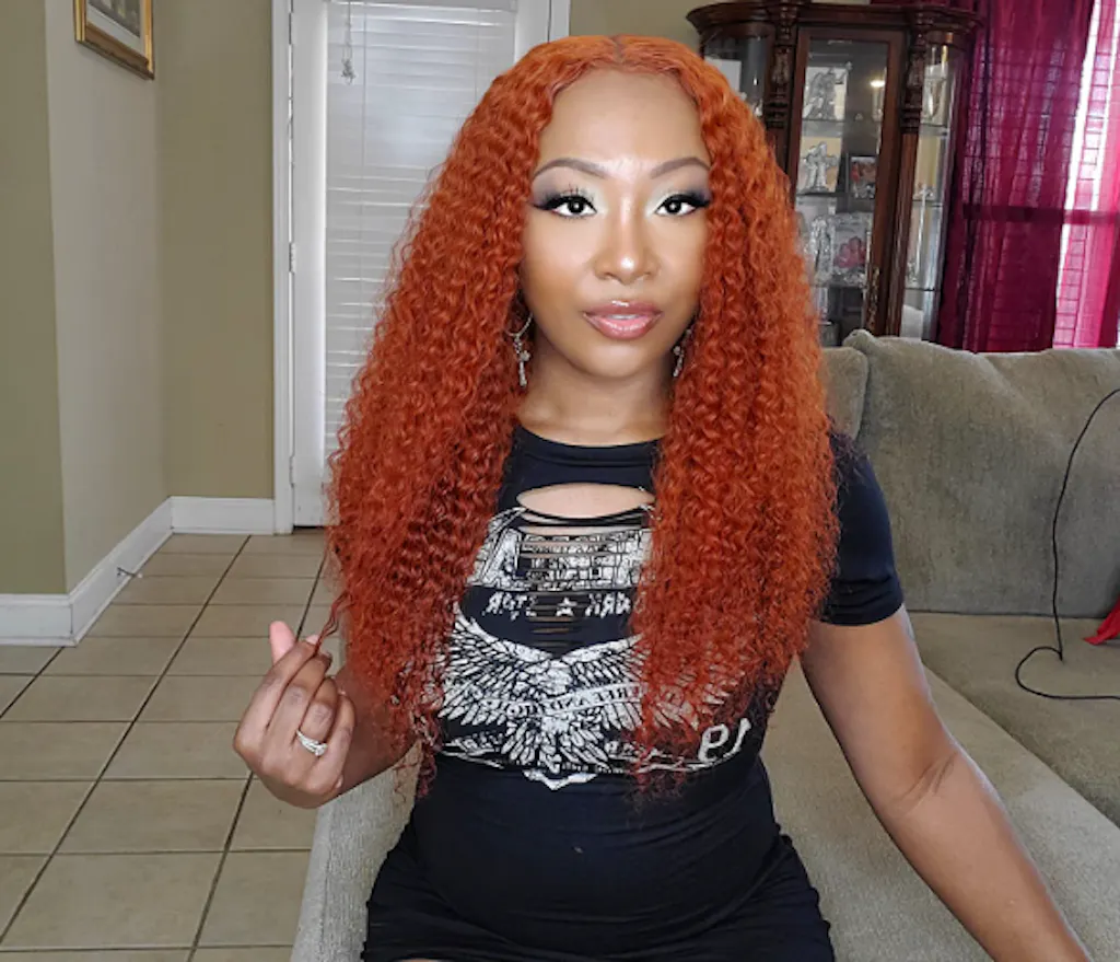 Human Hair Ginger Lace Front Wig Curly Hair Middle Part Wig – OneMoreHair
