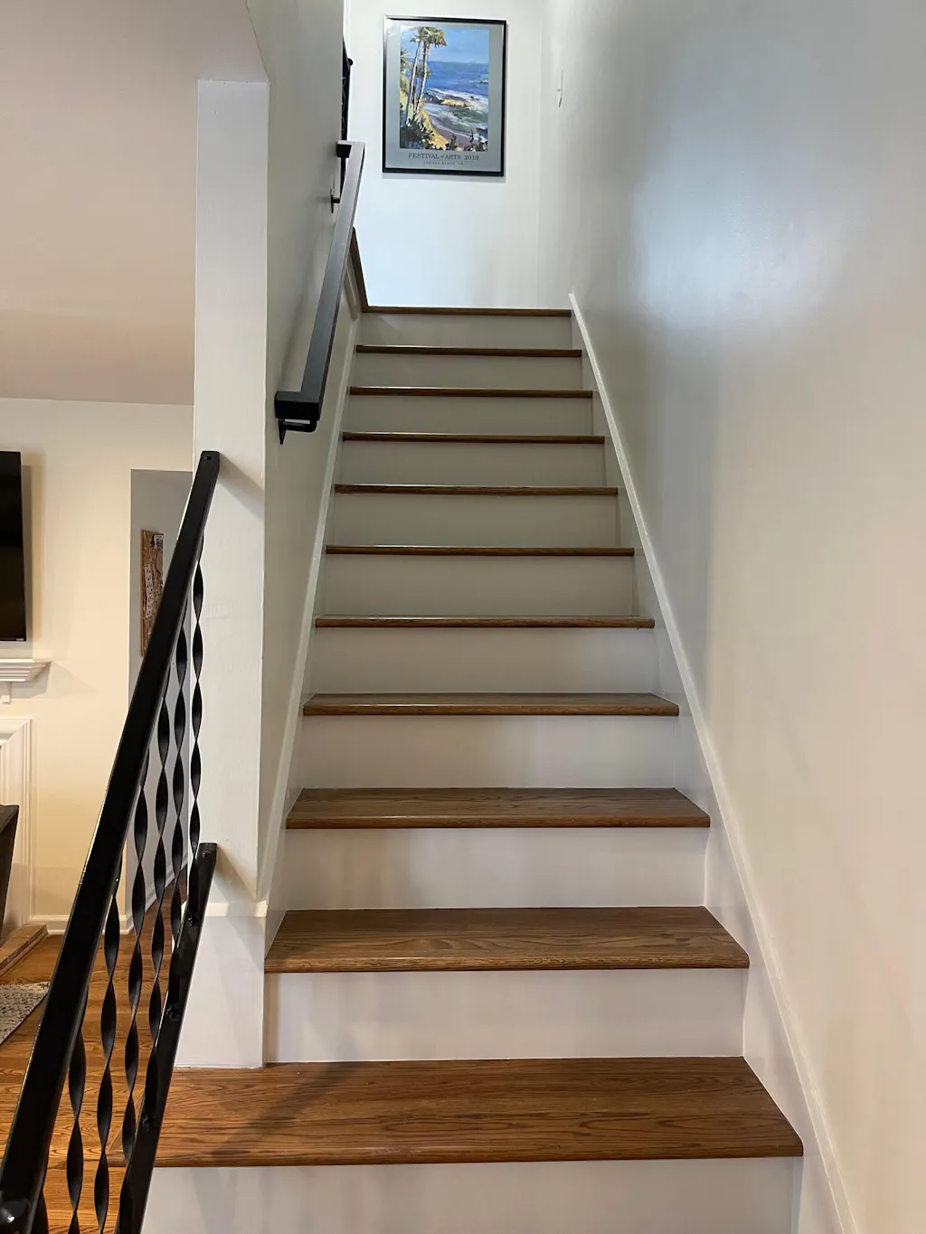 Modern 1.5"x1.5" Square, Black Metal Handrail For Stairs