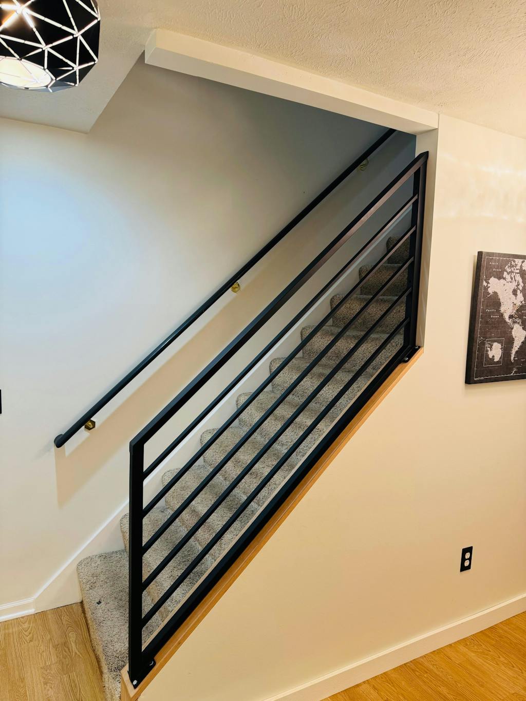 Angled Horizontal Stair Railing / Sloped Stair Banister