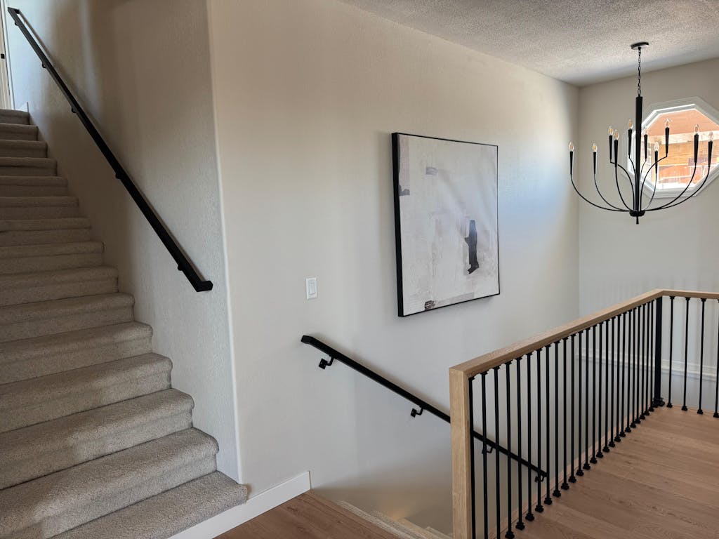 Modern 1.5"x1.5" Square, Black Metal Handrail For Stairs