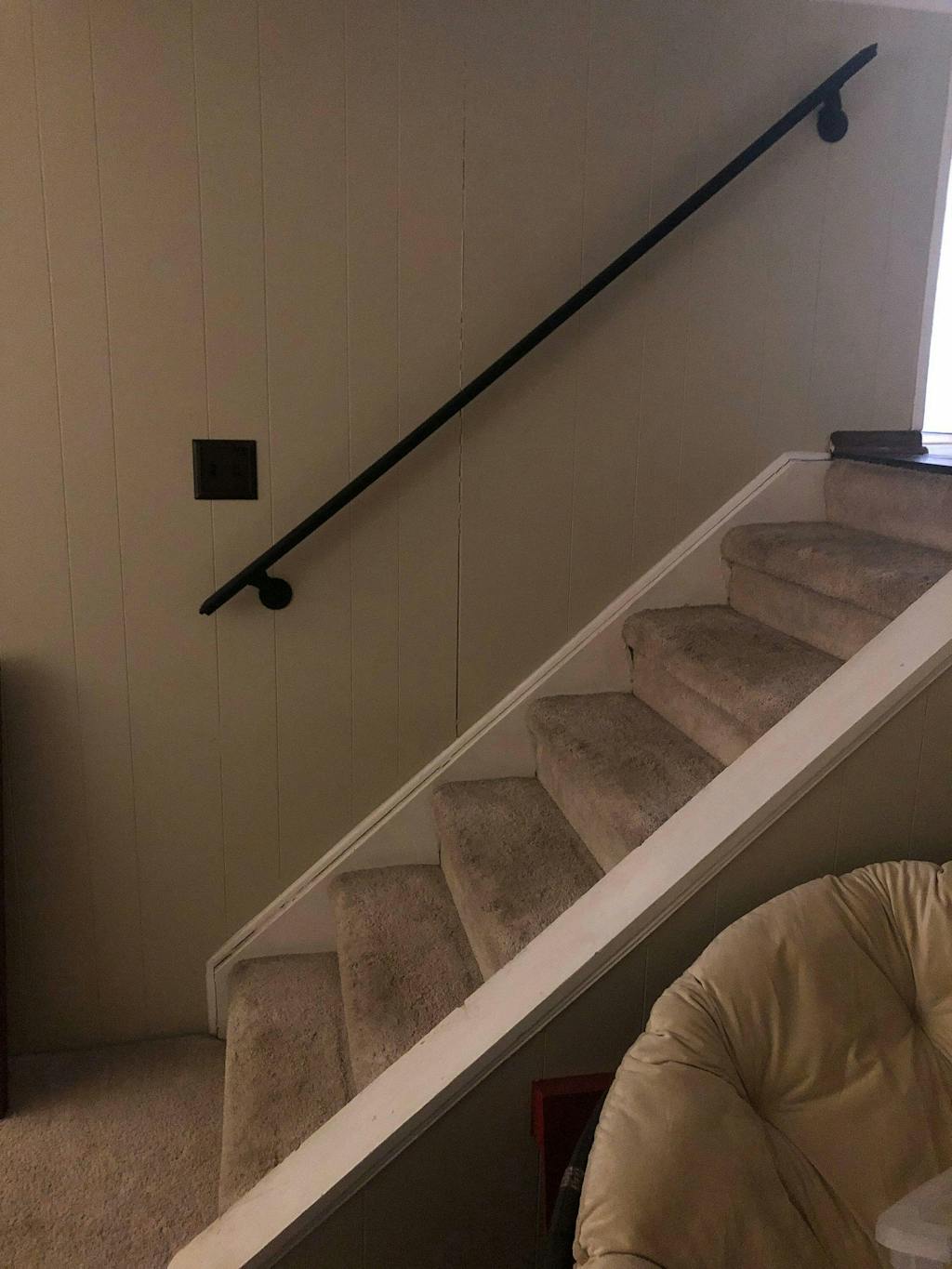 2" Molded Cap, Straight Cut Metal Handrail 1ft to 23ft