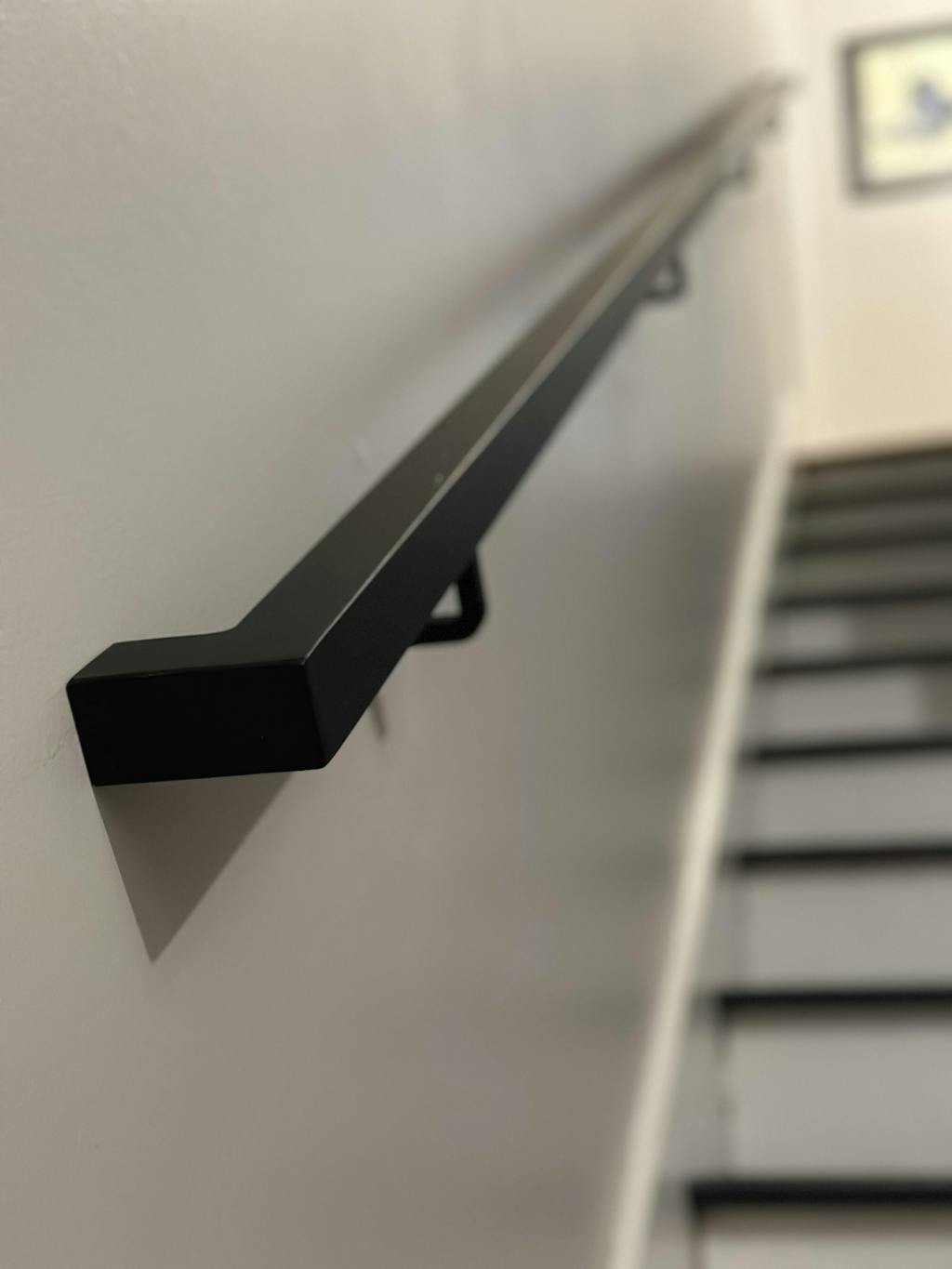Modern 1.5"x1.5" Square, Black Metal Handrail For Stairs