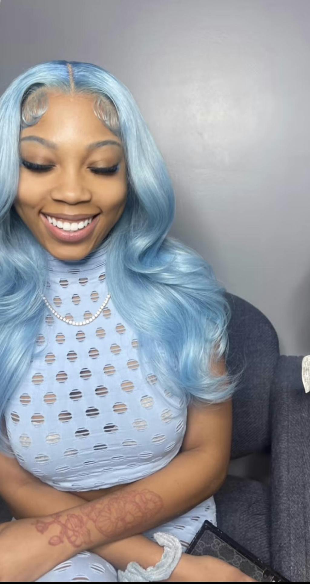 Mint Green/Neon Green/Lake Brilliant Blue Straight 13x4 Human Hair Lace ...