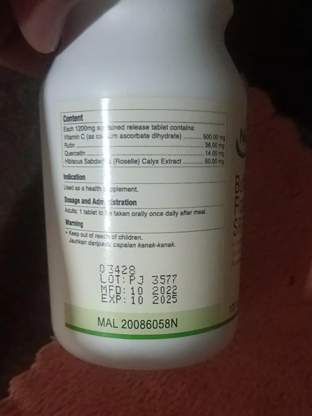 NOVA Buffered Roselle Vit C Plus SR Tablets [ 30s / 100s ] – Orihealth.my