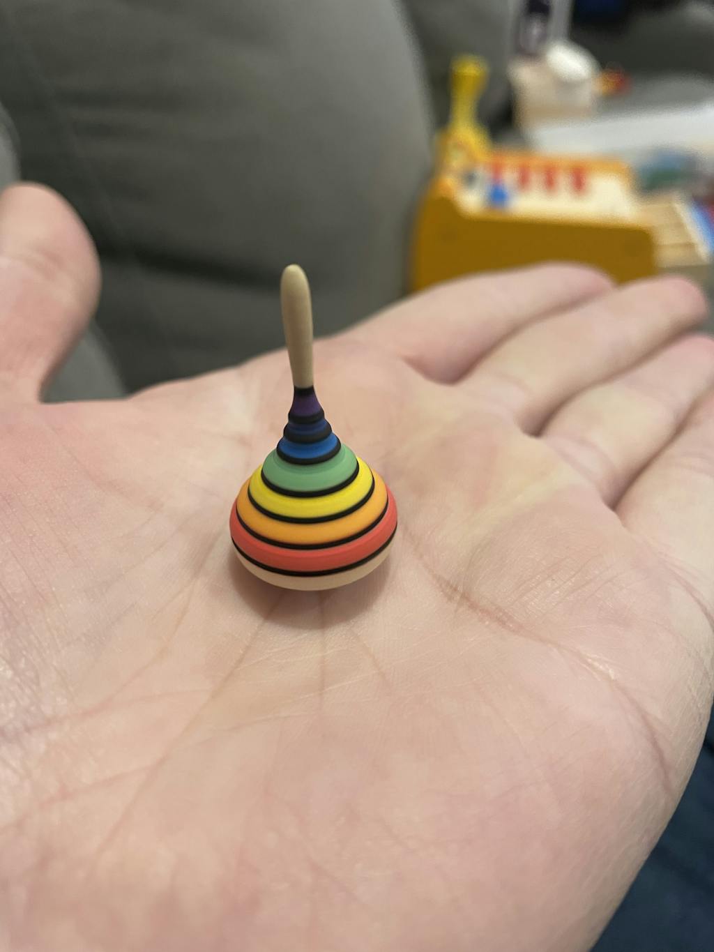 Mader Miniature Spinning Top in Glass Rainbow — Oskar's Wooden Ark