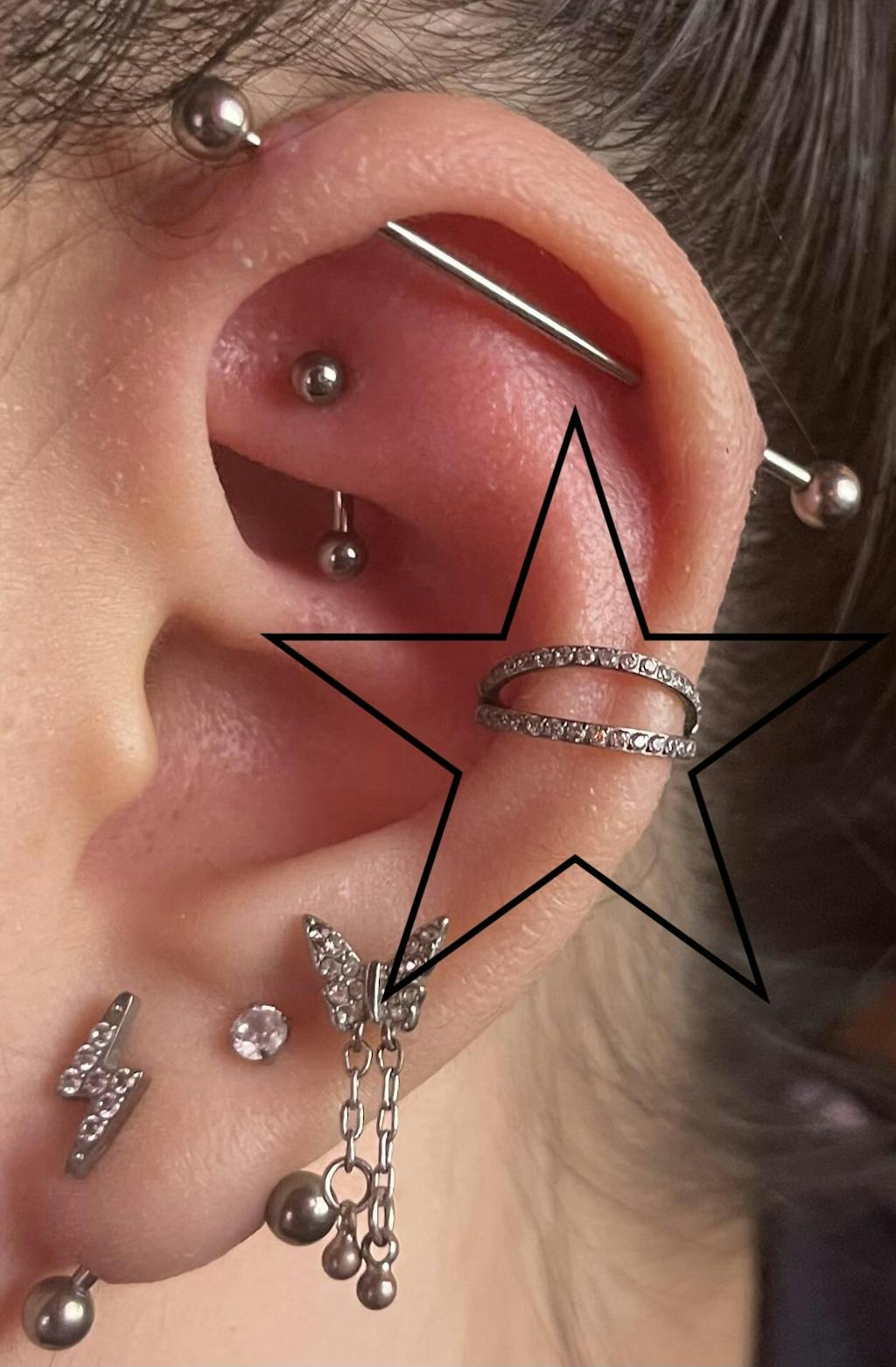 16G Titanium Double Conch Hoop