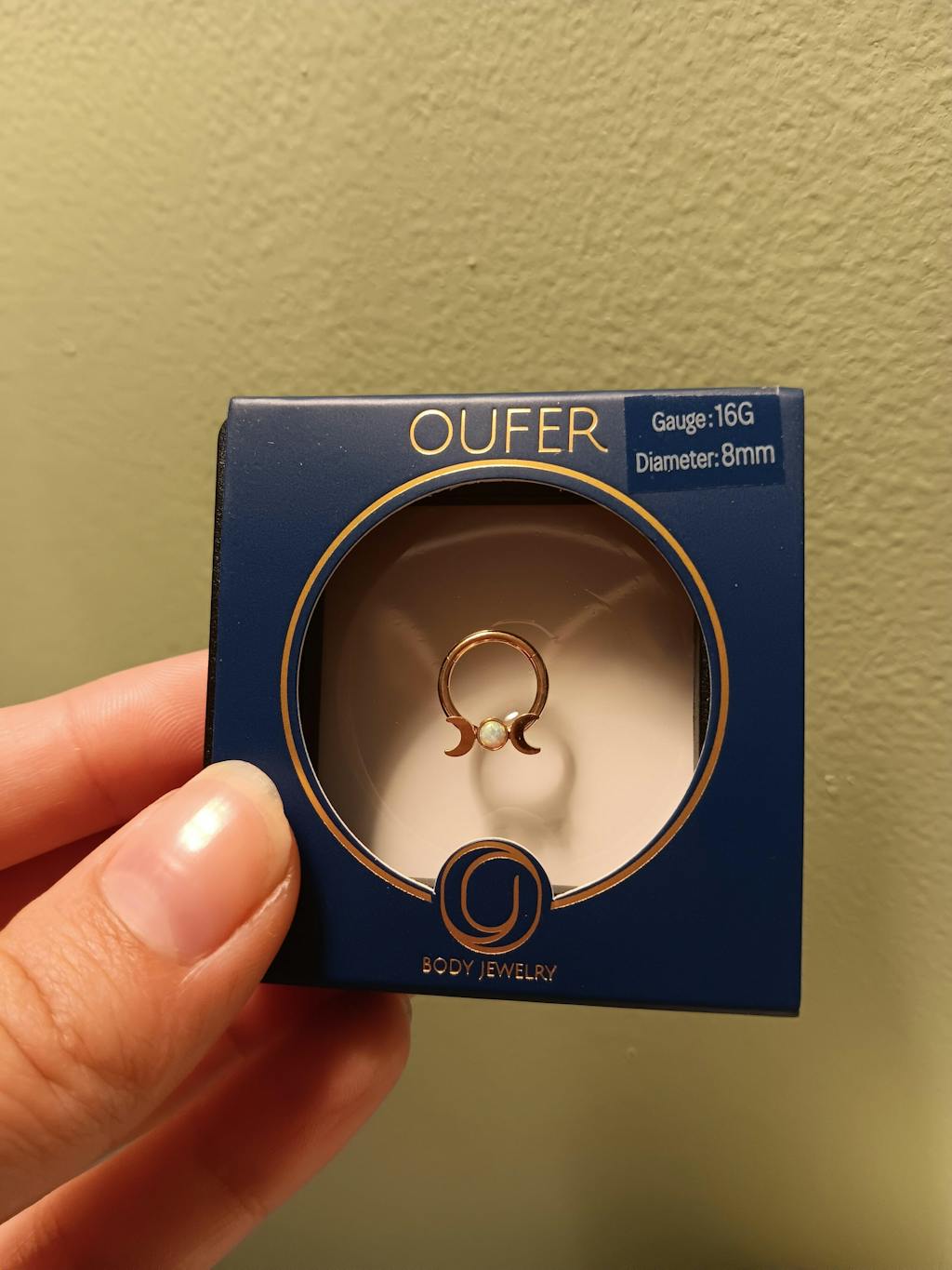 Oufer 16G Moon Phase Septum Ring
