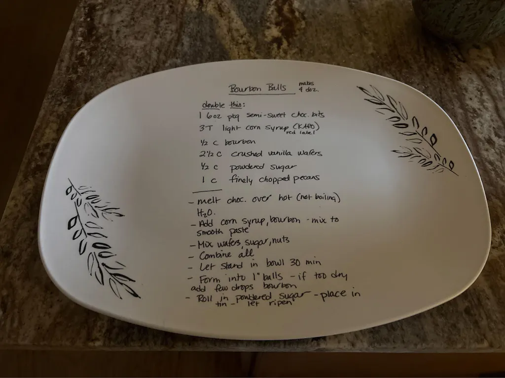 Handwritten Recipe Platter | Black Leaves – Our Platter