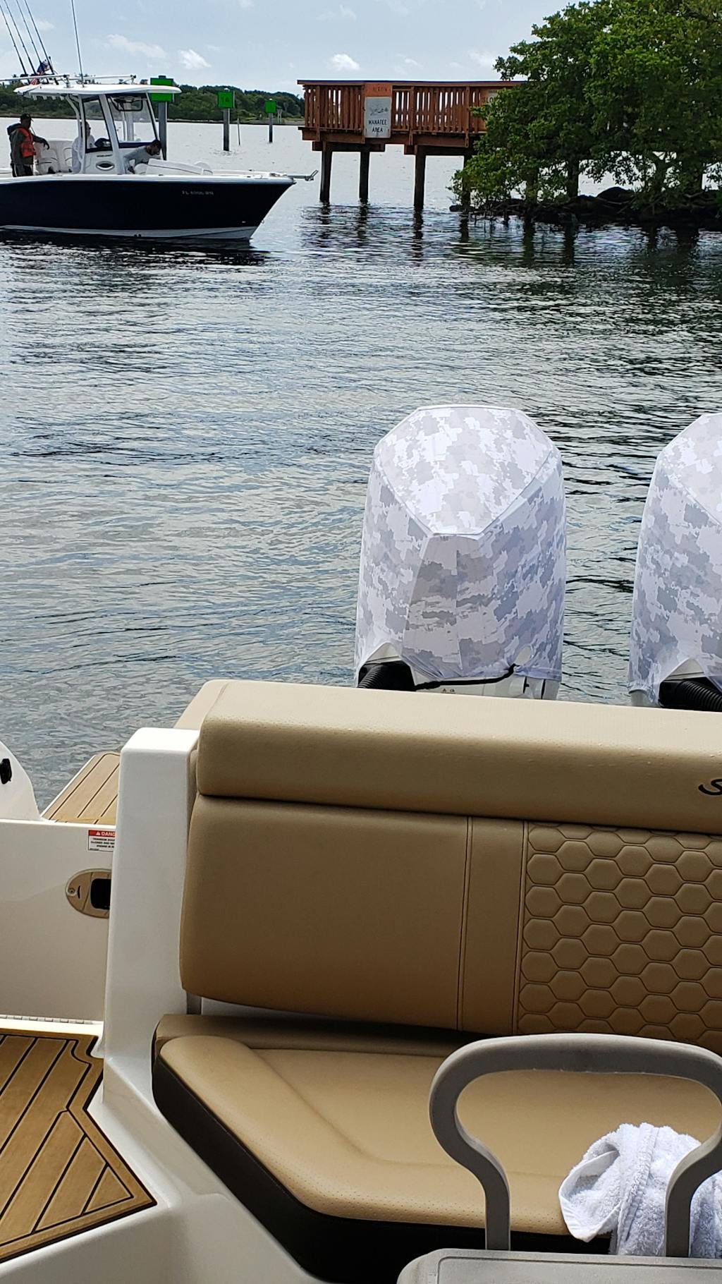 Stylish Outboard Engine Covers Grey Camo Yamaha Mercury Suzuki