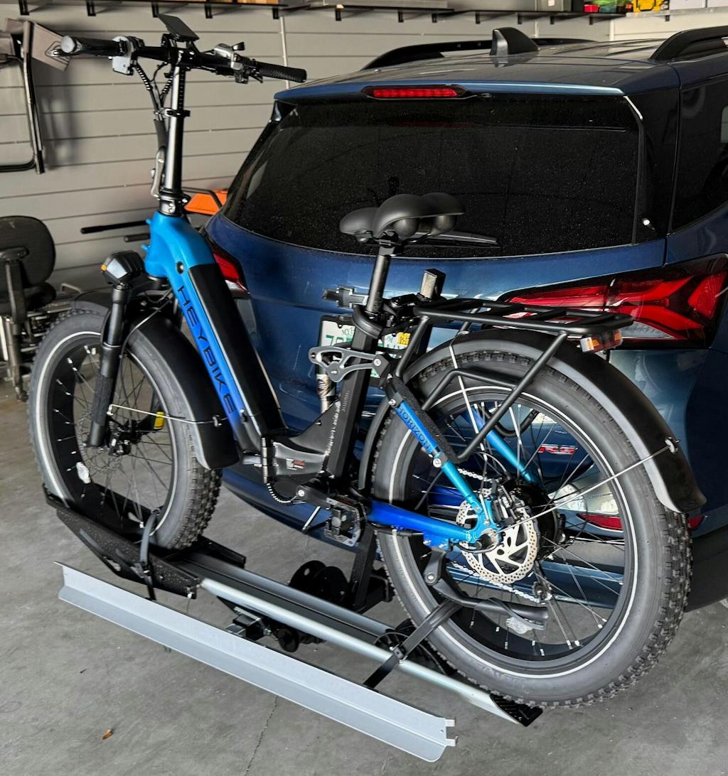 1-Bike Hitch E-bike Rack with Ramp, Folding Single Electric Bike ...